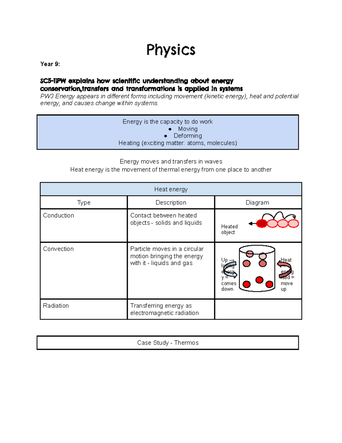 Year 10 Science Physics notes - Physics Year 9: SC 5 - 11PW explains ...