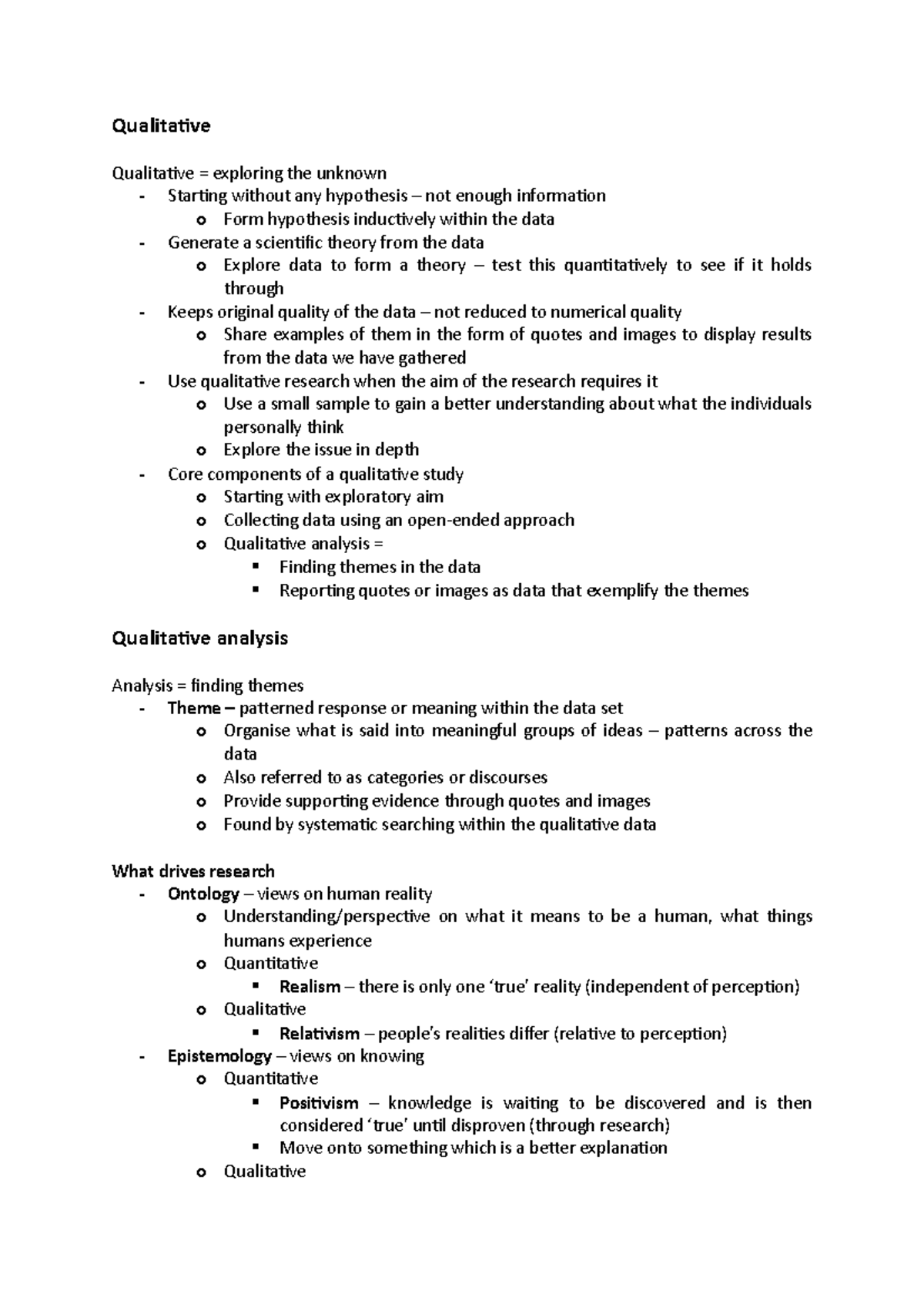Qualitative Notes 210 - Qualitative Qualitative = exploring the unknown ...