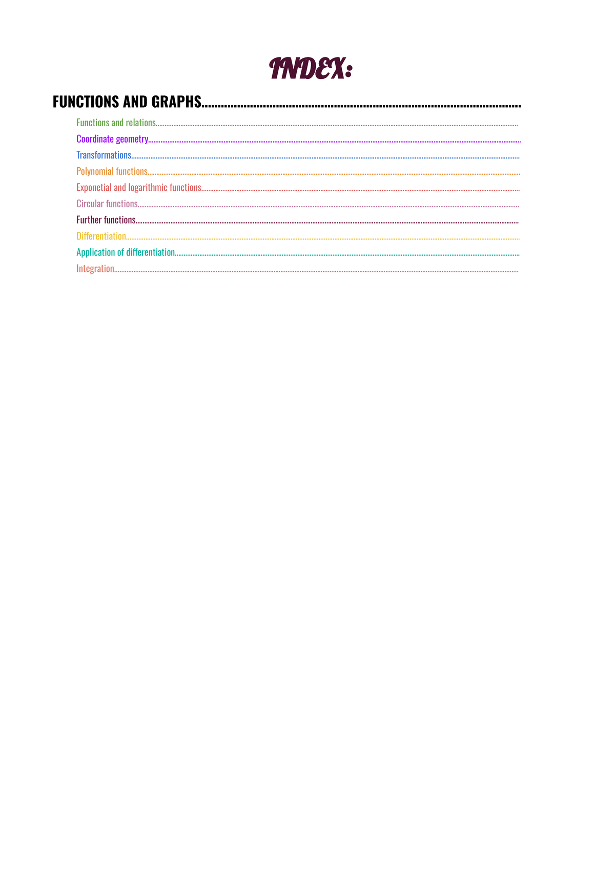 Bound references methods - INDEX: FUNCTIONS AND - Studocu