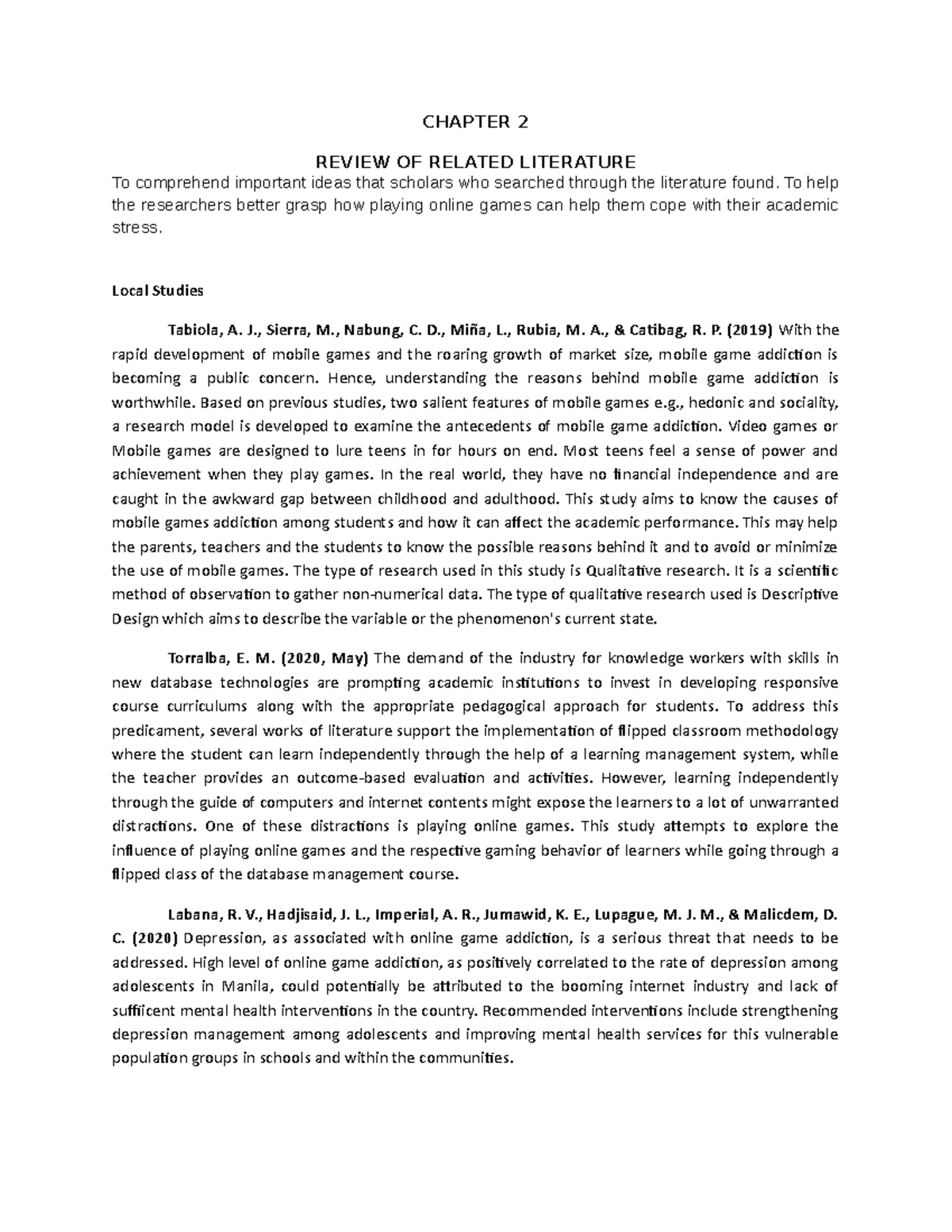 RRL - FSFSDSFSFSDFSF - CHAPTER 2 REVIEW OF RELATED LITERATURE To ...