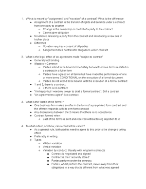Corporate and Commercial Activity 1 Task 1 - Contract of Sale of ...