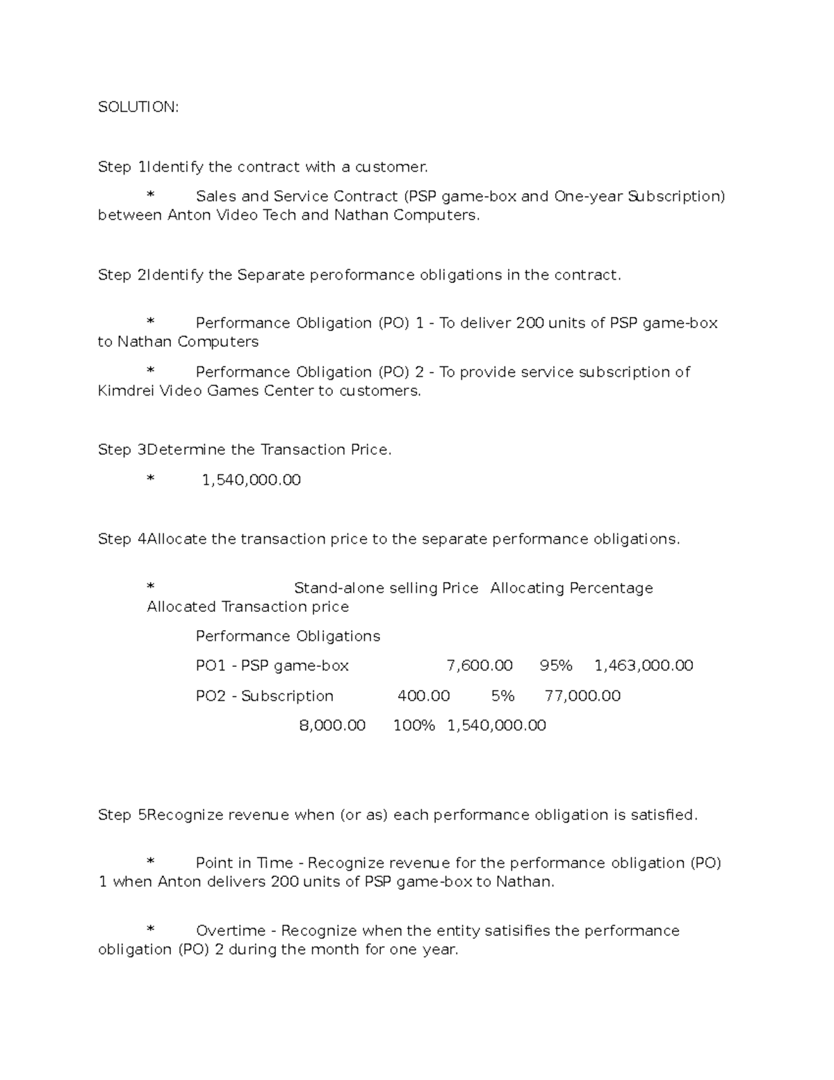 Illustration 12-6 - SOLUTION: Step 1Identify the contract with a ...