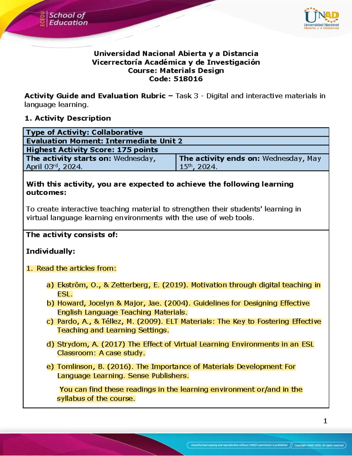 Activity Guide and Evaluation Rubric - Task 3 - Digital and interactive ...