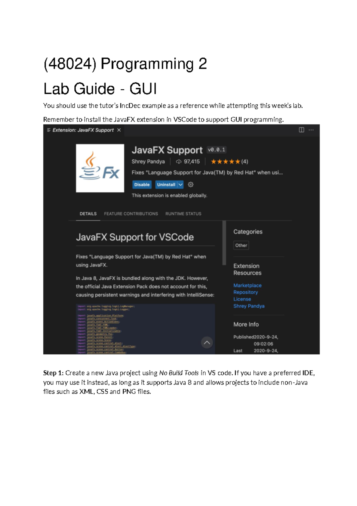 Lab Guide-GUI-Java - enjoy - (48024) Programming 2 Lab Guide - GUI You should use the tutor’s ...