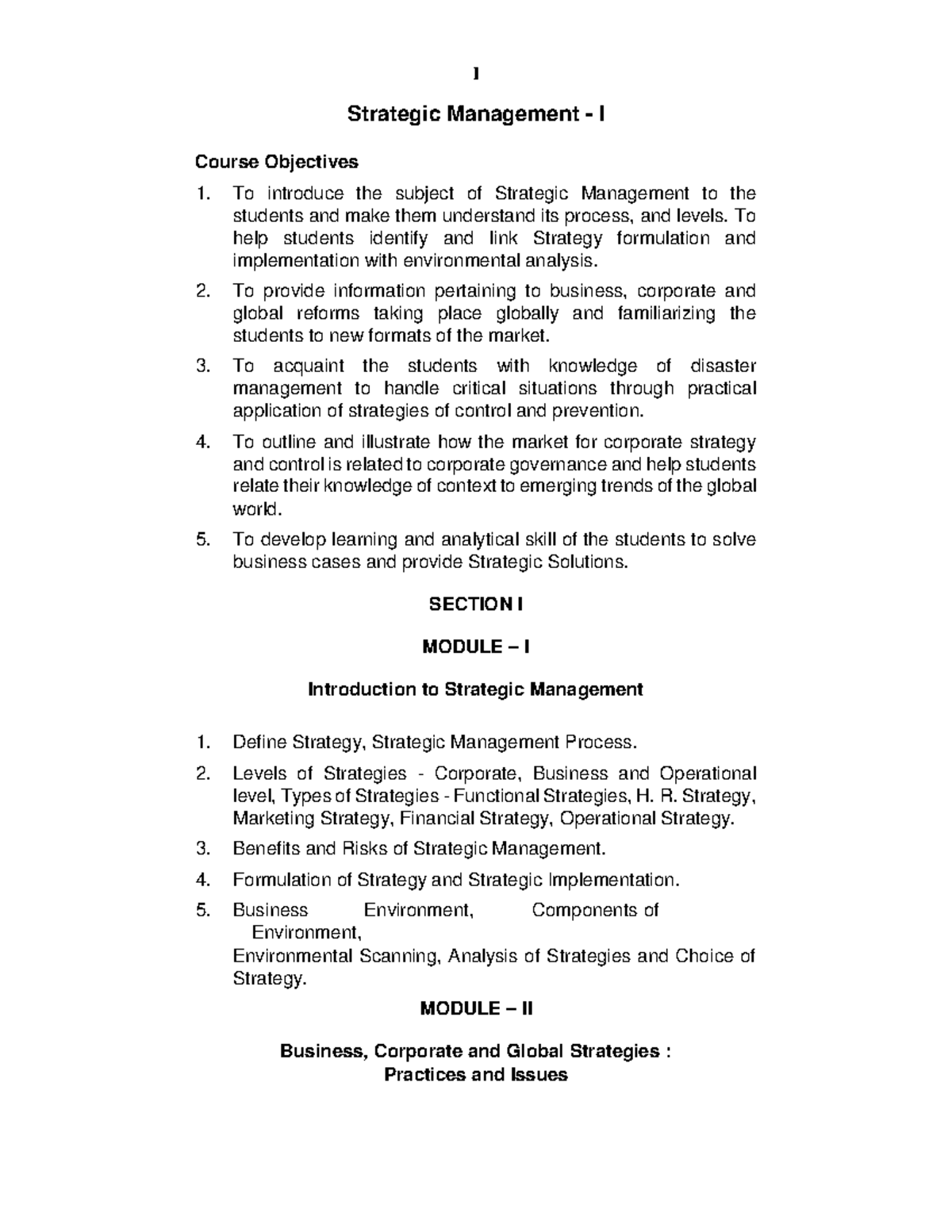 Strategic Management 1 - To help students identify and link Strategy ...