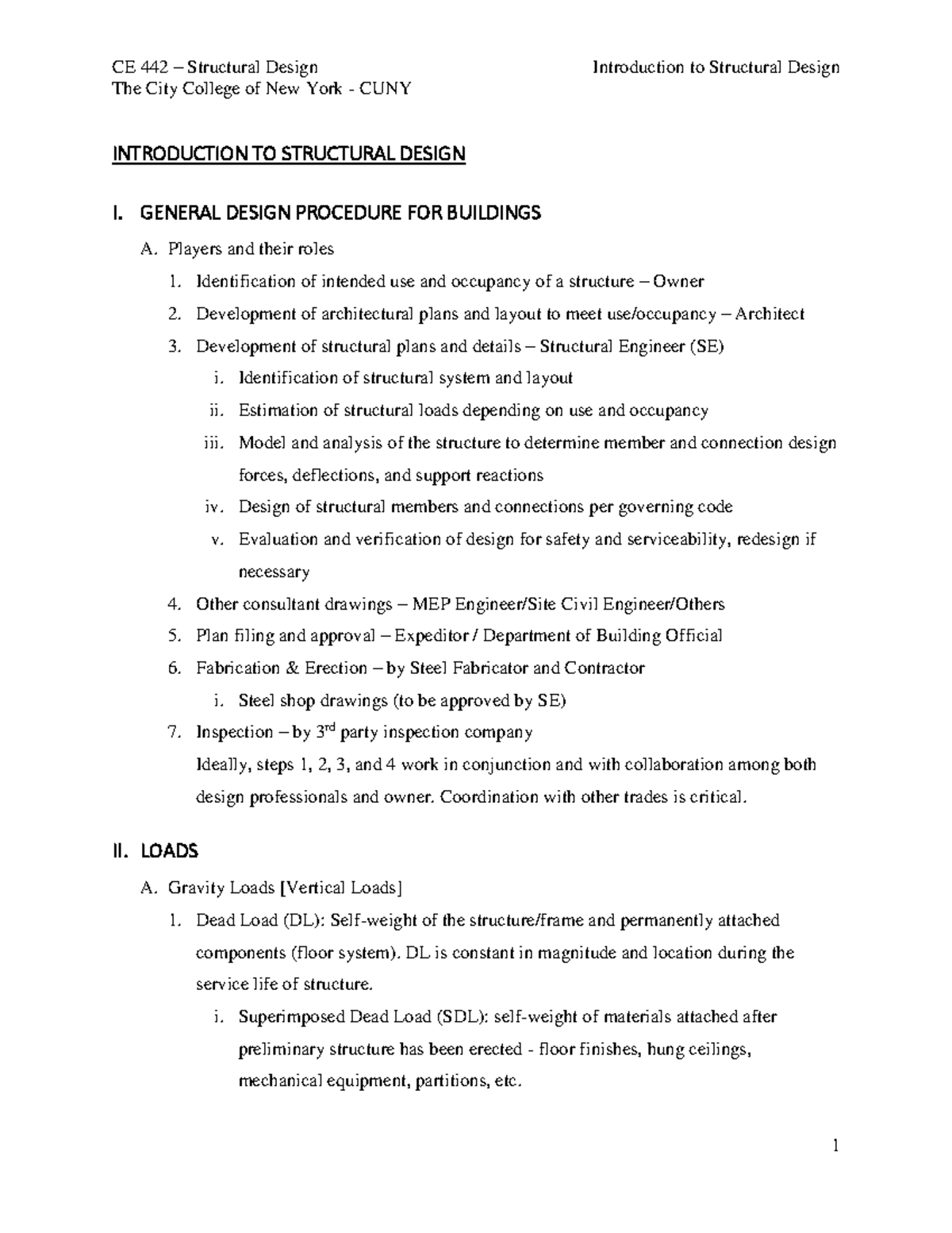 Introduction to Structural Design and General Design Procedure for ...