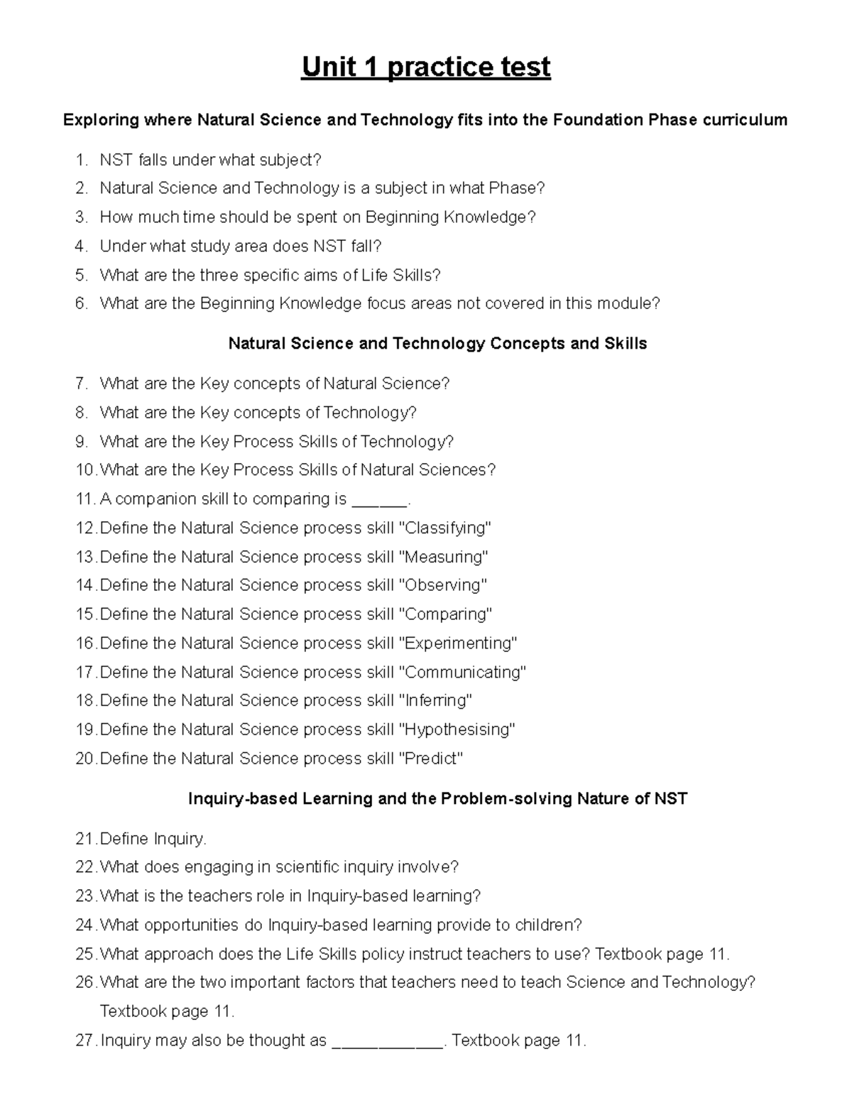 Unit 1 practice test (updated on 30 May) - Unit 1 practice test ...