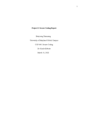 Secure Coding Report-Heeyoung Tamasang - final - Project 3: Secure ...