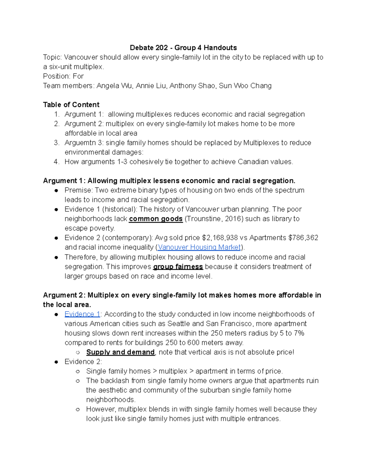 Handouts 202 6-housing for - Debate 202 - Group 4 Handouts Topic ...