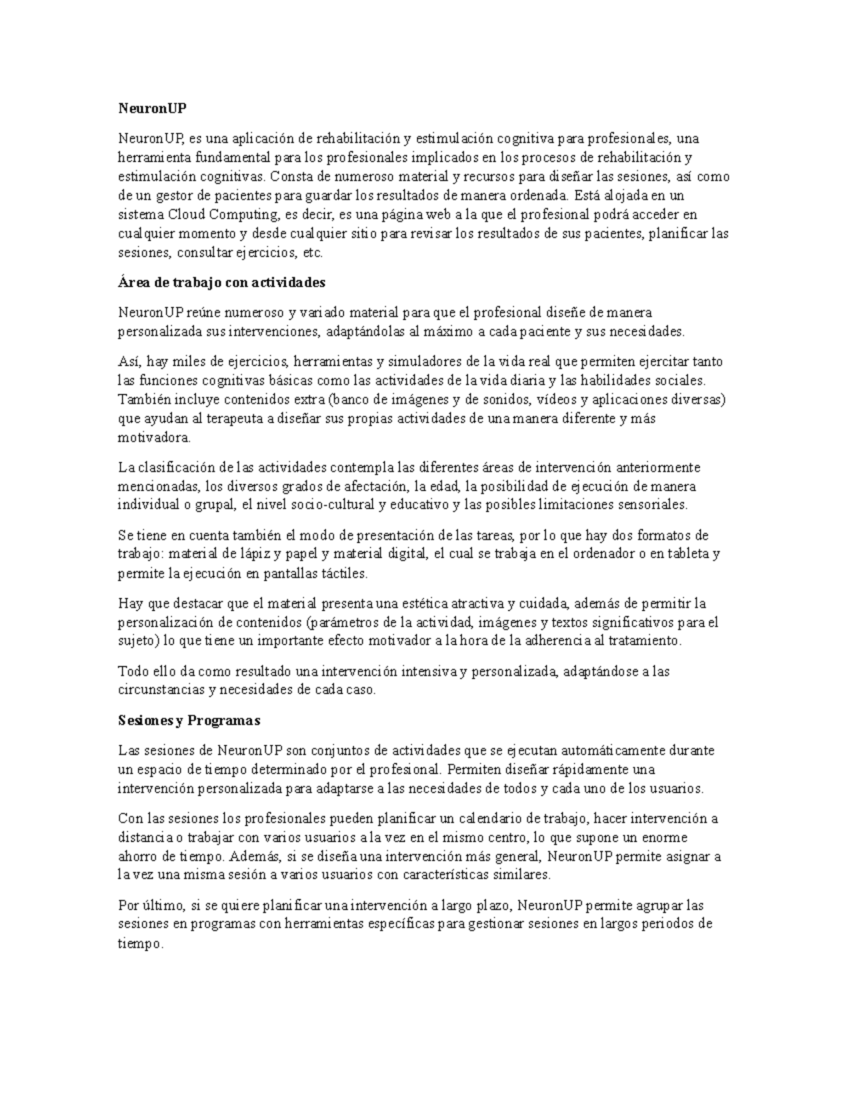 Neuroup Y Orange - NeuronUP NeuronUP, es una aplicación de ...