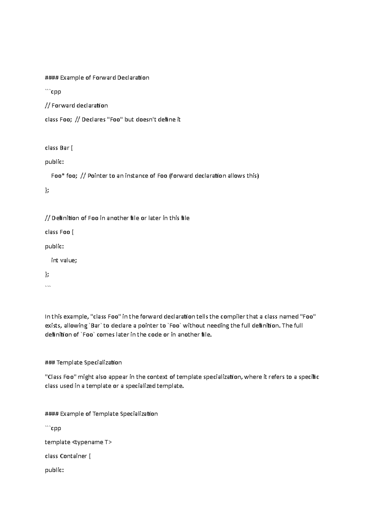 Unit 5 OODP - Example of Forward Declaration // Forward declaration ...