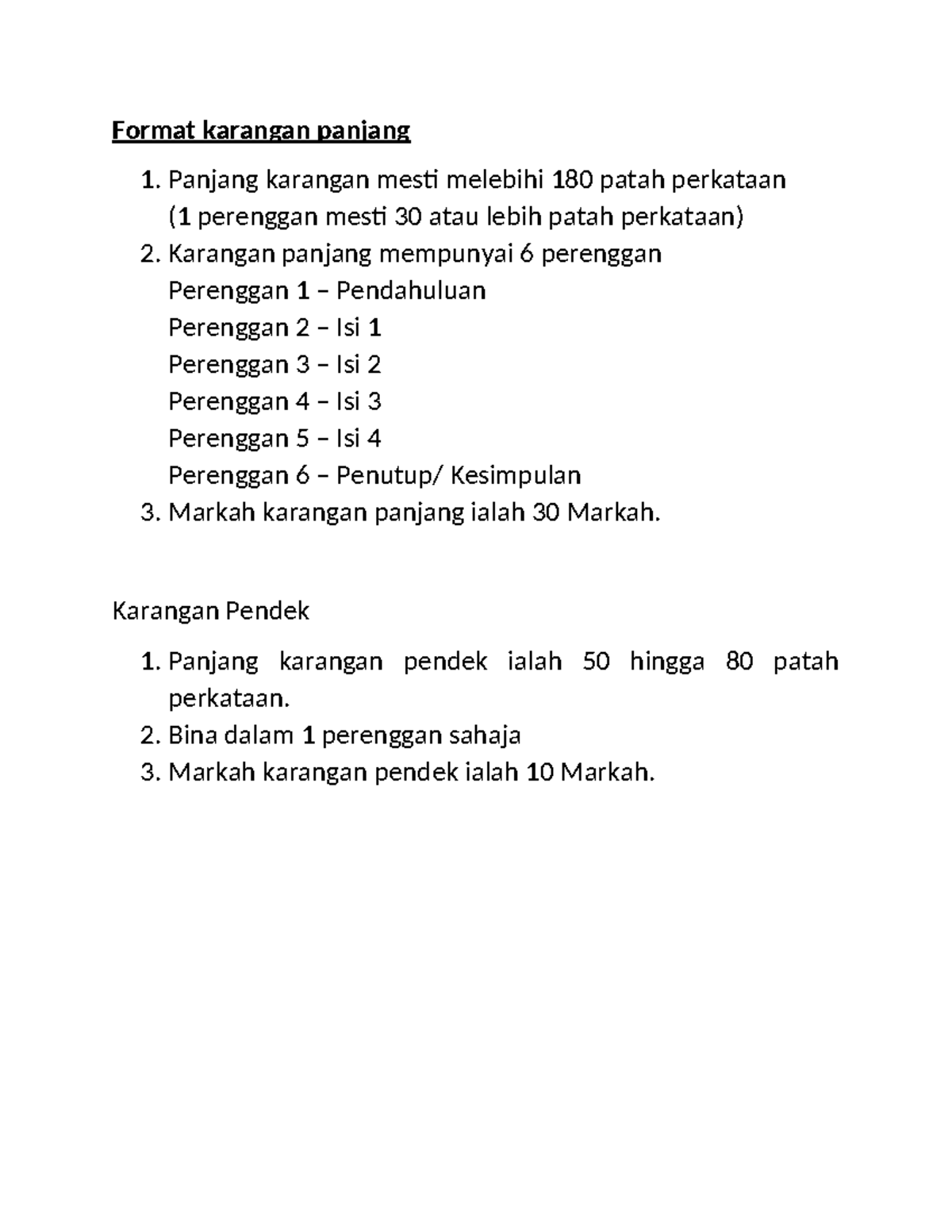Contoh karangan T1 - Format karangan panjang 1. Panjang karangan mesti ...