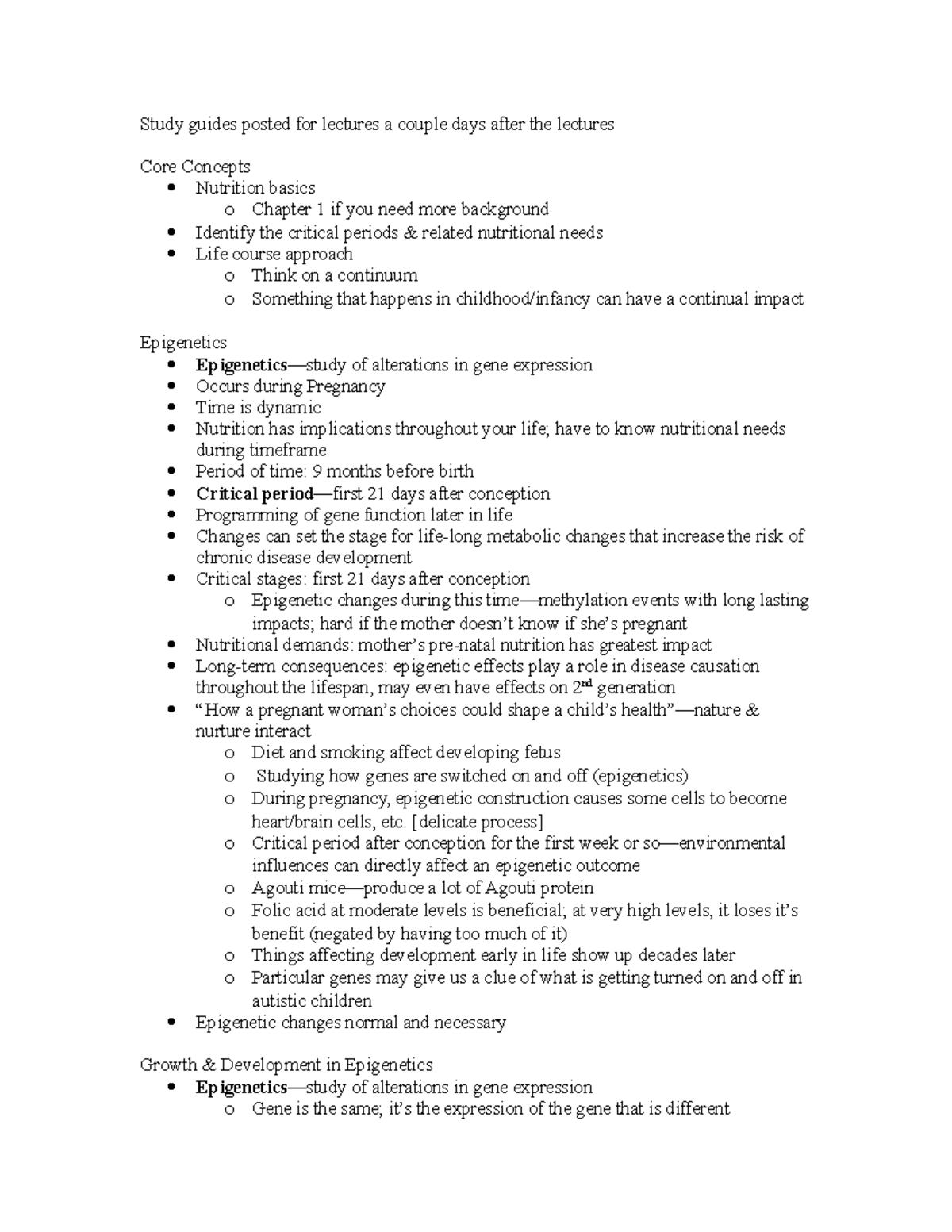 Lecture 1 9-8 - Study guides posted for lectures a couple days after ...