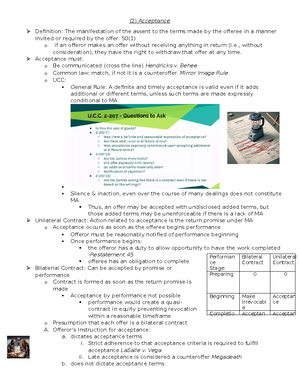 Consideration Synthesized Rule - VI. Was there Consideration? A legally ...