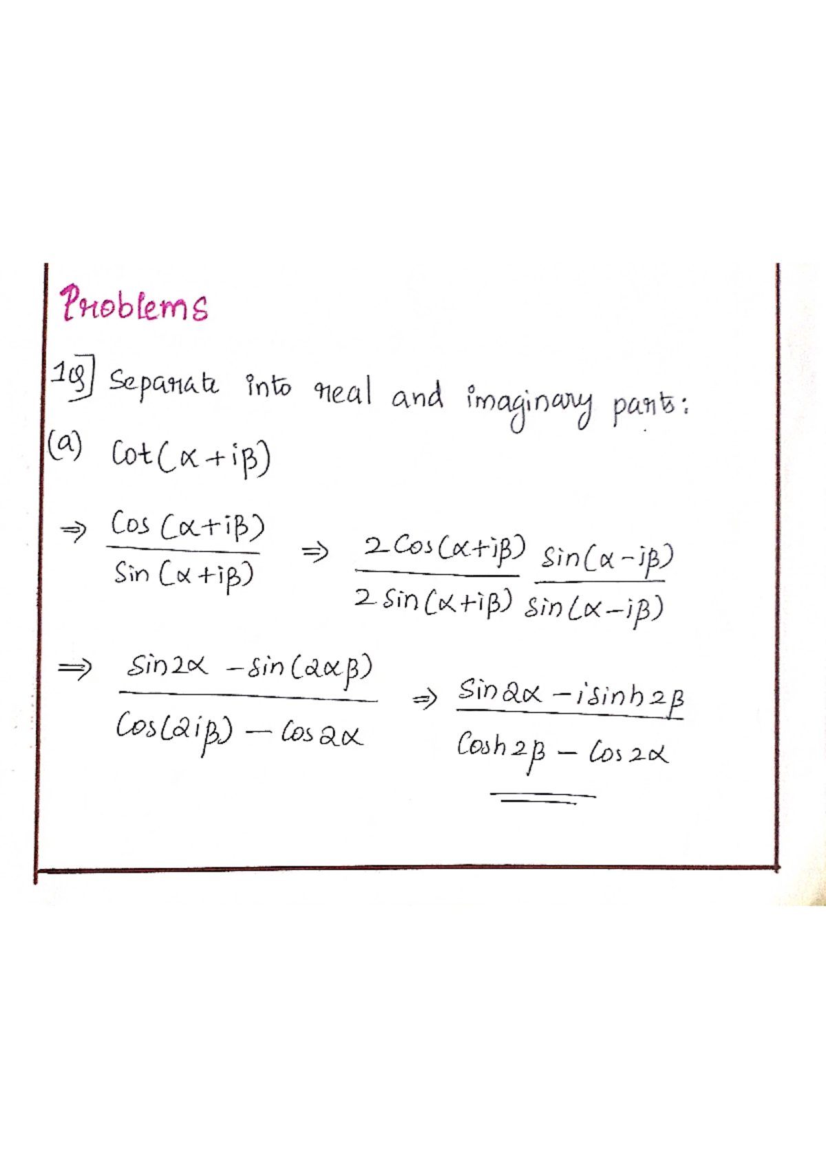 Hyperbolic functions problems - Trigonometry And Differential Equations ...