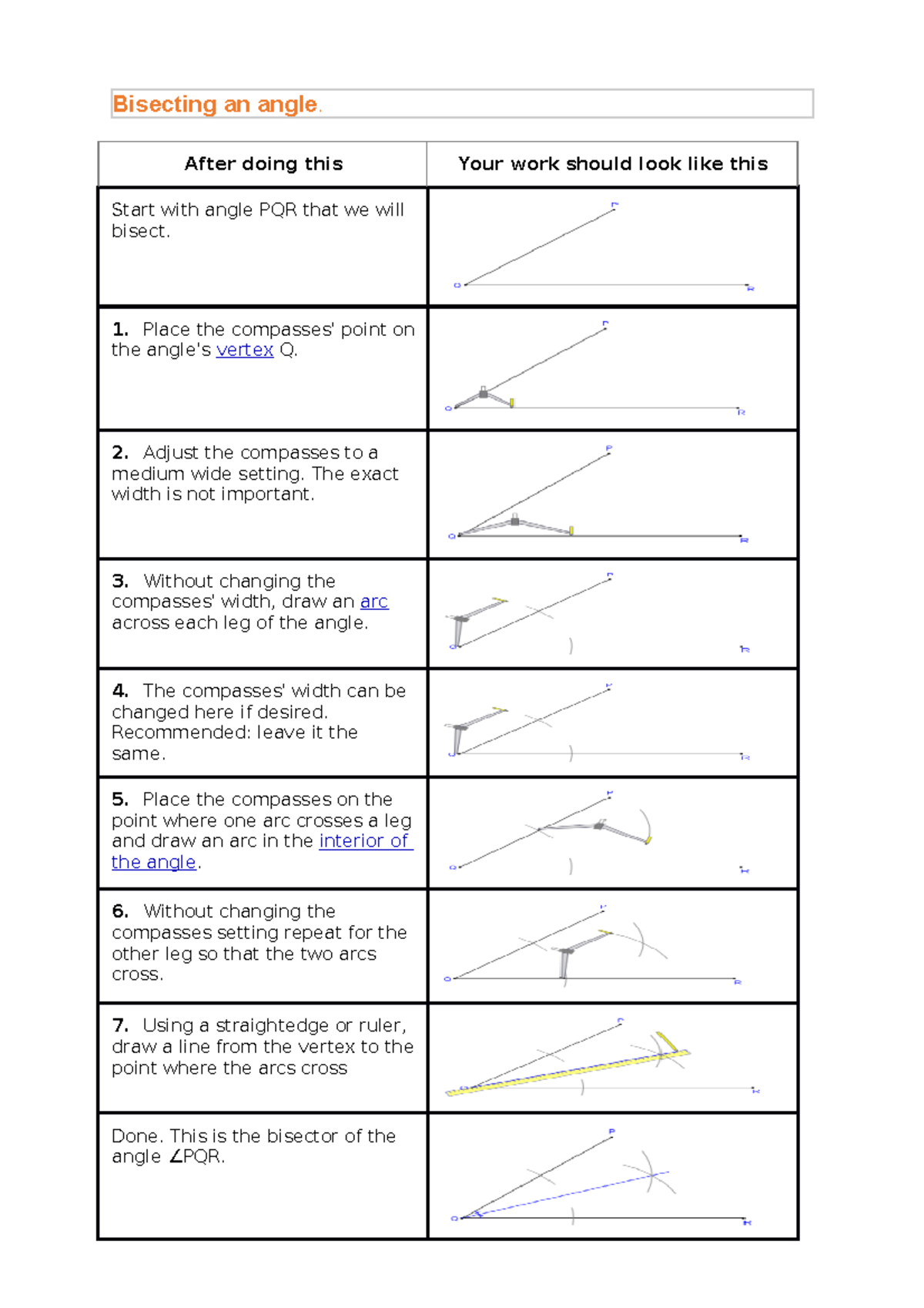 3 Bisecting an angle - gr 8 maths - Bisecting an angle. After doing ...
