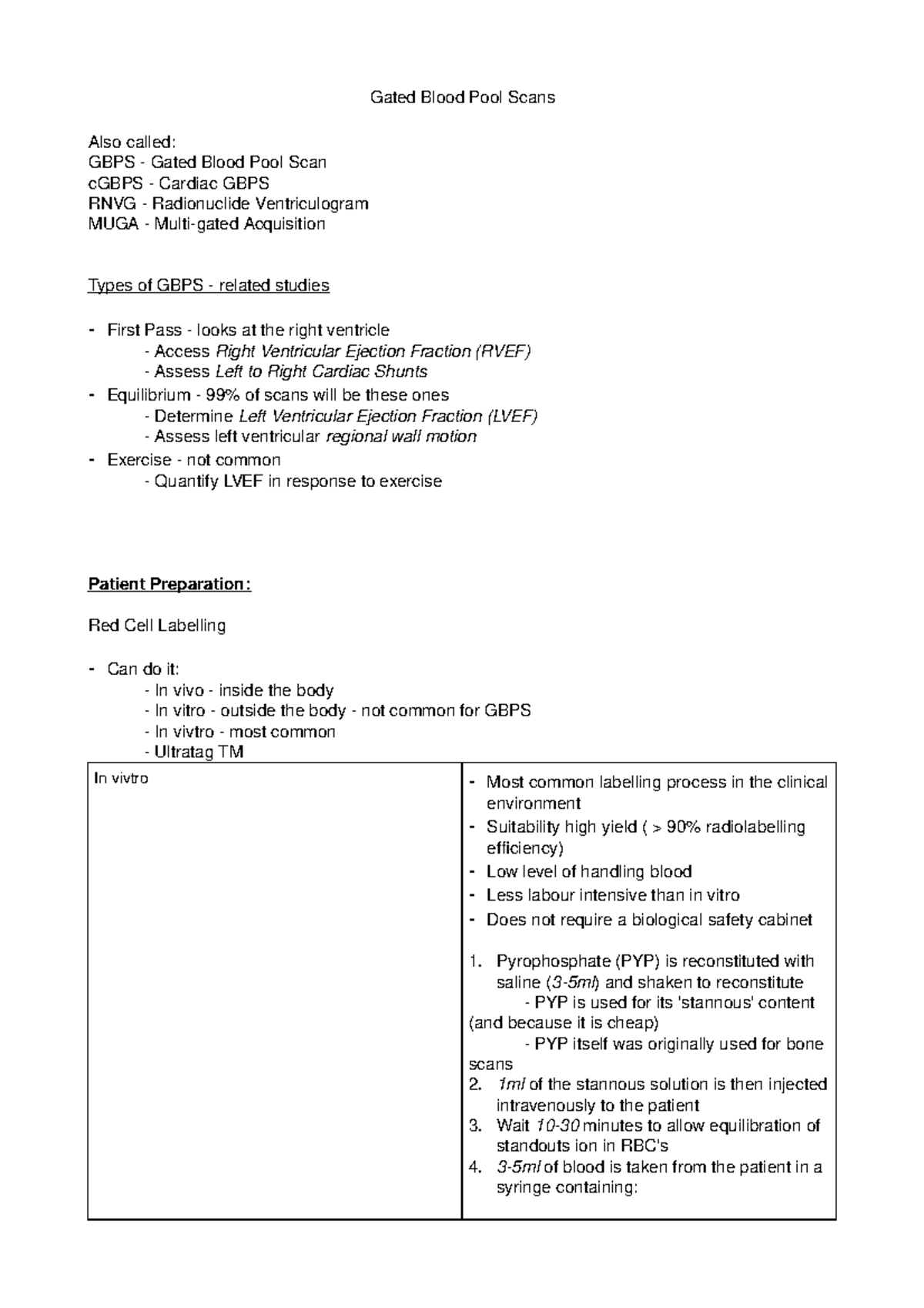 Gated Blood Pool Scintigraphy - Gated Blood Pool Scans Also called ...