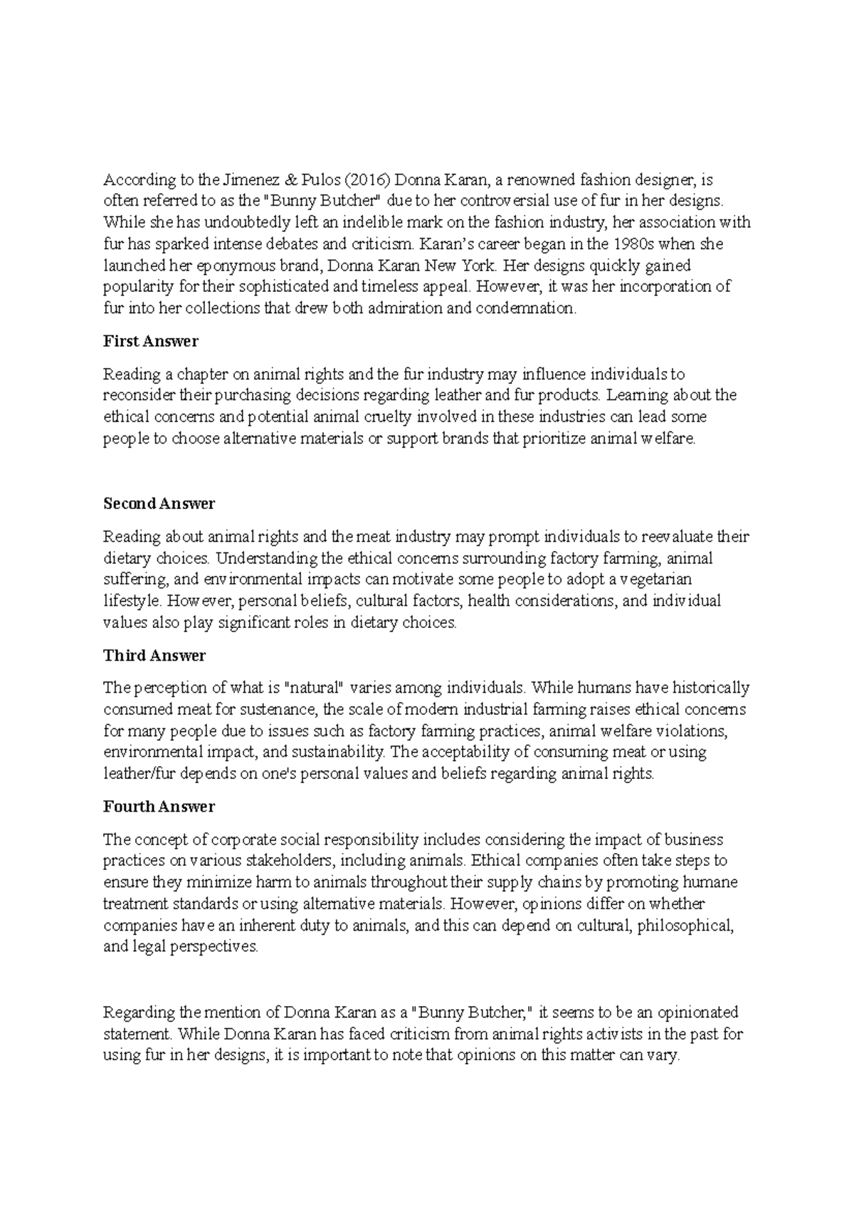 Dissection Assignment unit 1 - According to the Jimenez & Pulos (2016 ...