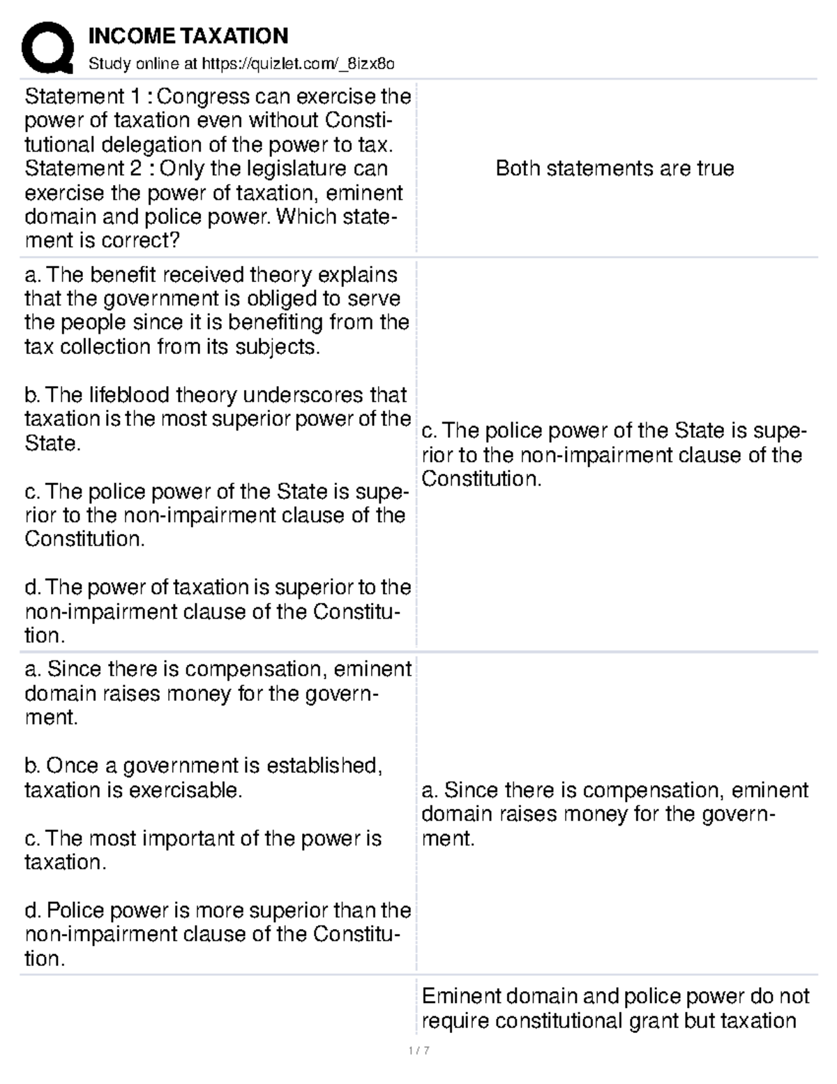 Income Taxation Reviewer - Study online at quizlet/_8izx8o Statement 1 ...