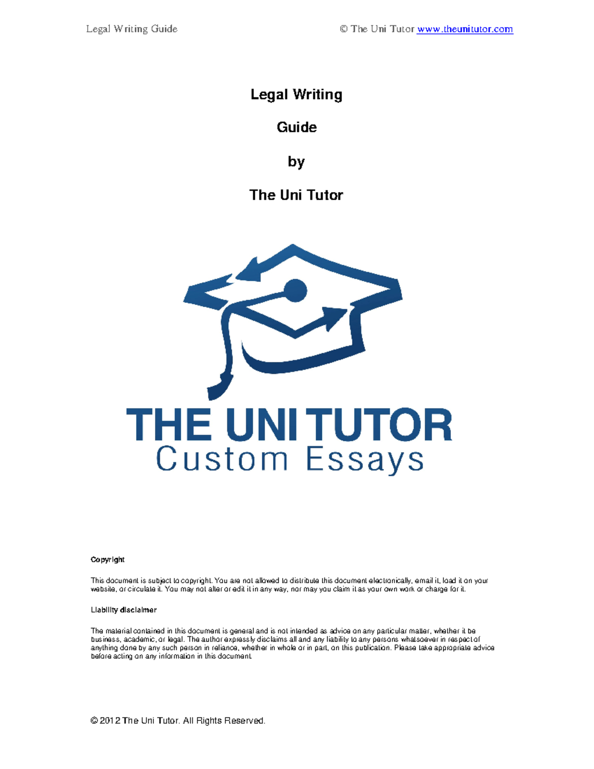 Legal-Writing-Rules - Paragraph writing - Legal Writing Guide © The Uni ...