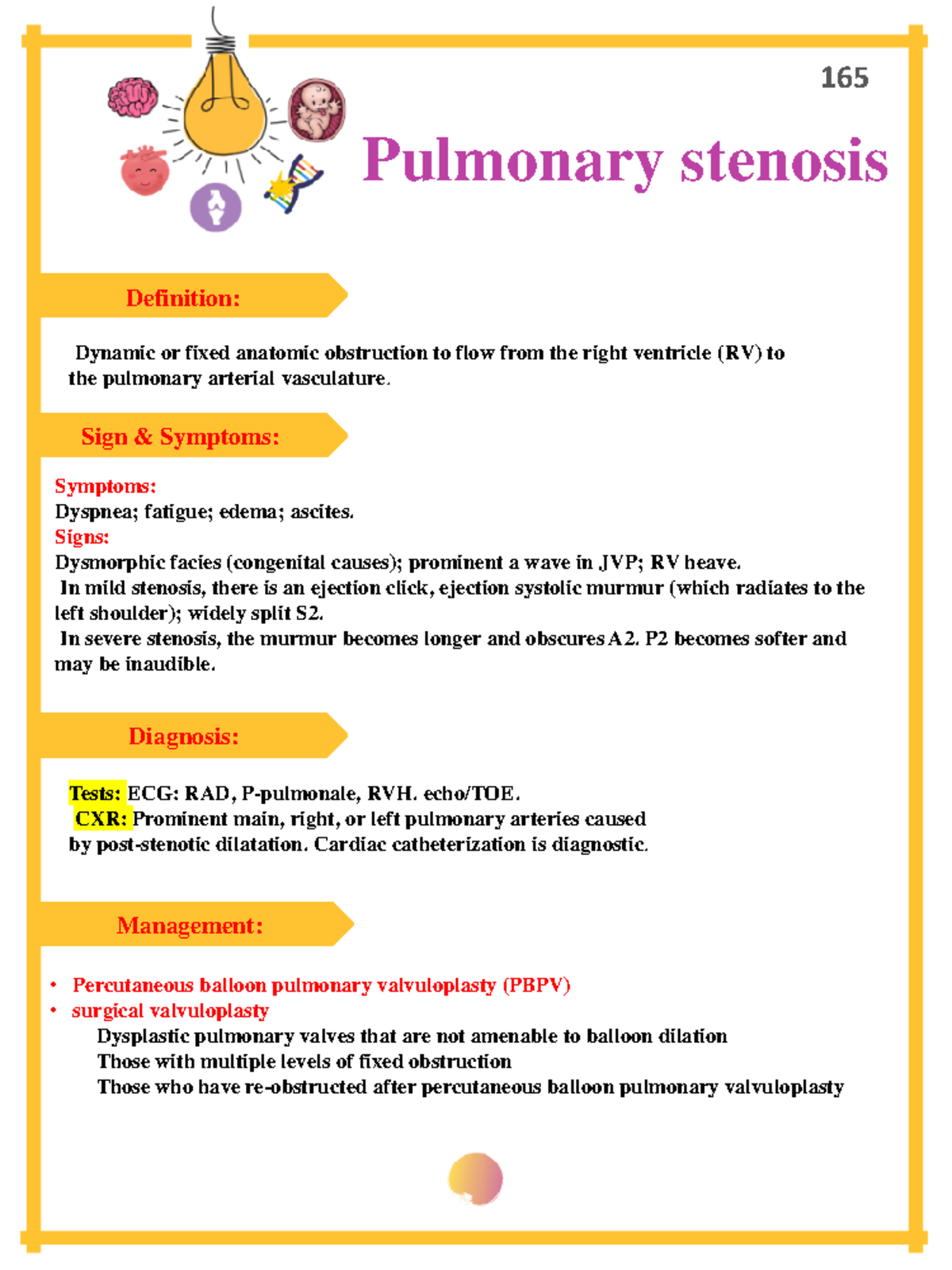 Cardiology-42 - Cardiology - Pulmonary stenosis Definition: Sign ...