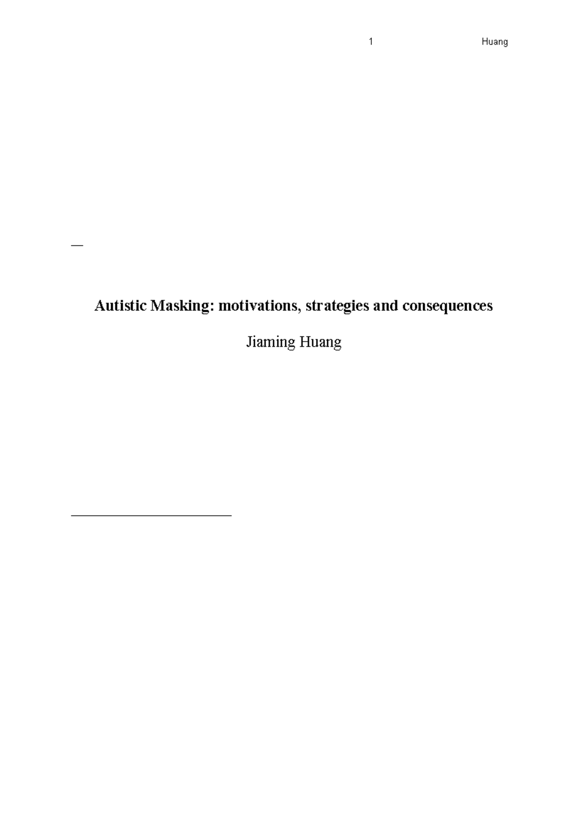 Autism paper - thorough research on autistic masking - Autistic Masking ...