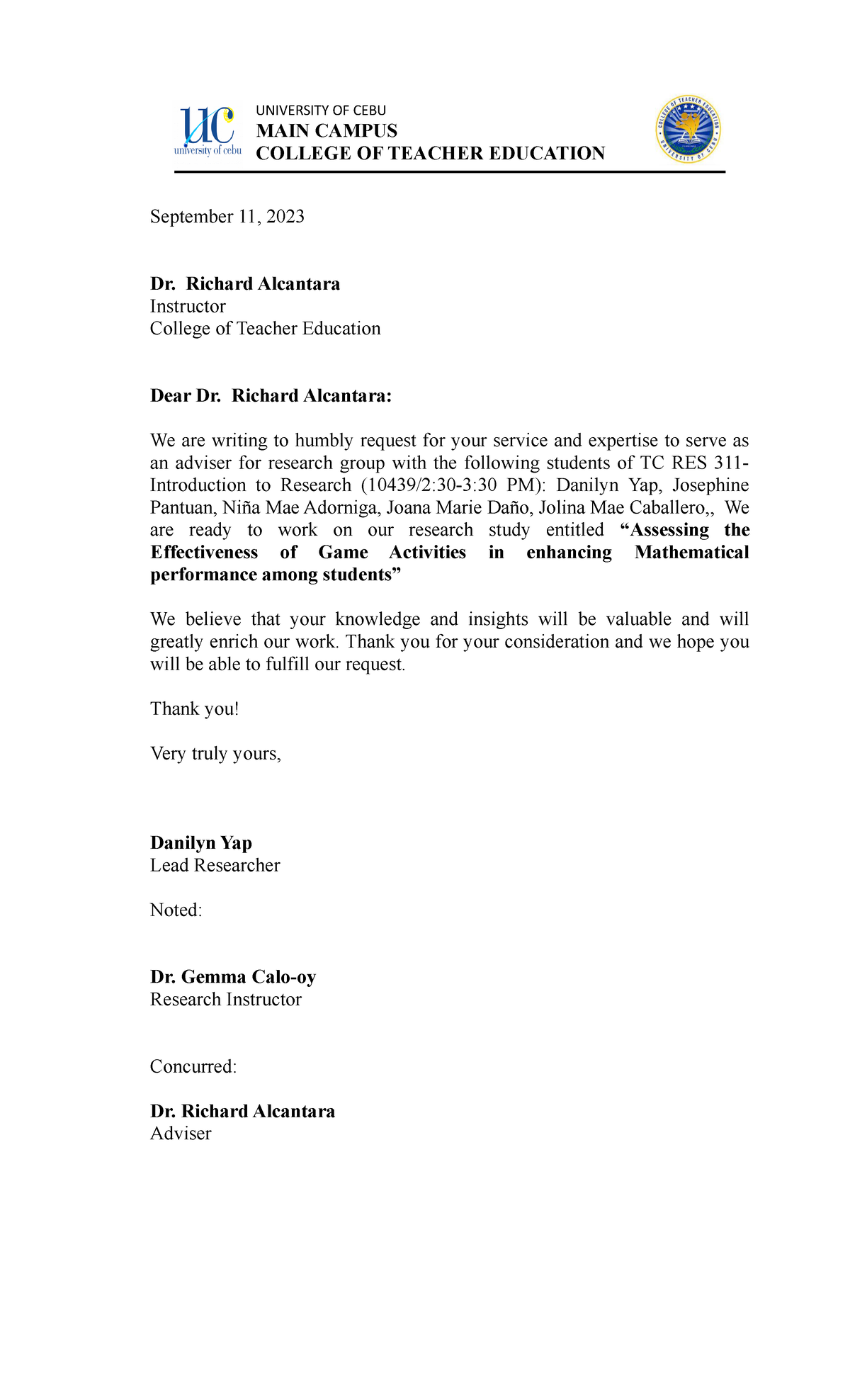 Research 1 - god bless - UNIVERSITY OF CEBU MAIN CAMPUS COLLEGE OF ...