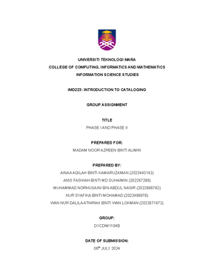IMC258 WAN ARIF Ferdaus 2022661944 Kcdim 1104C - SCHOOL OF INFORMATION ...