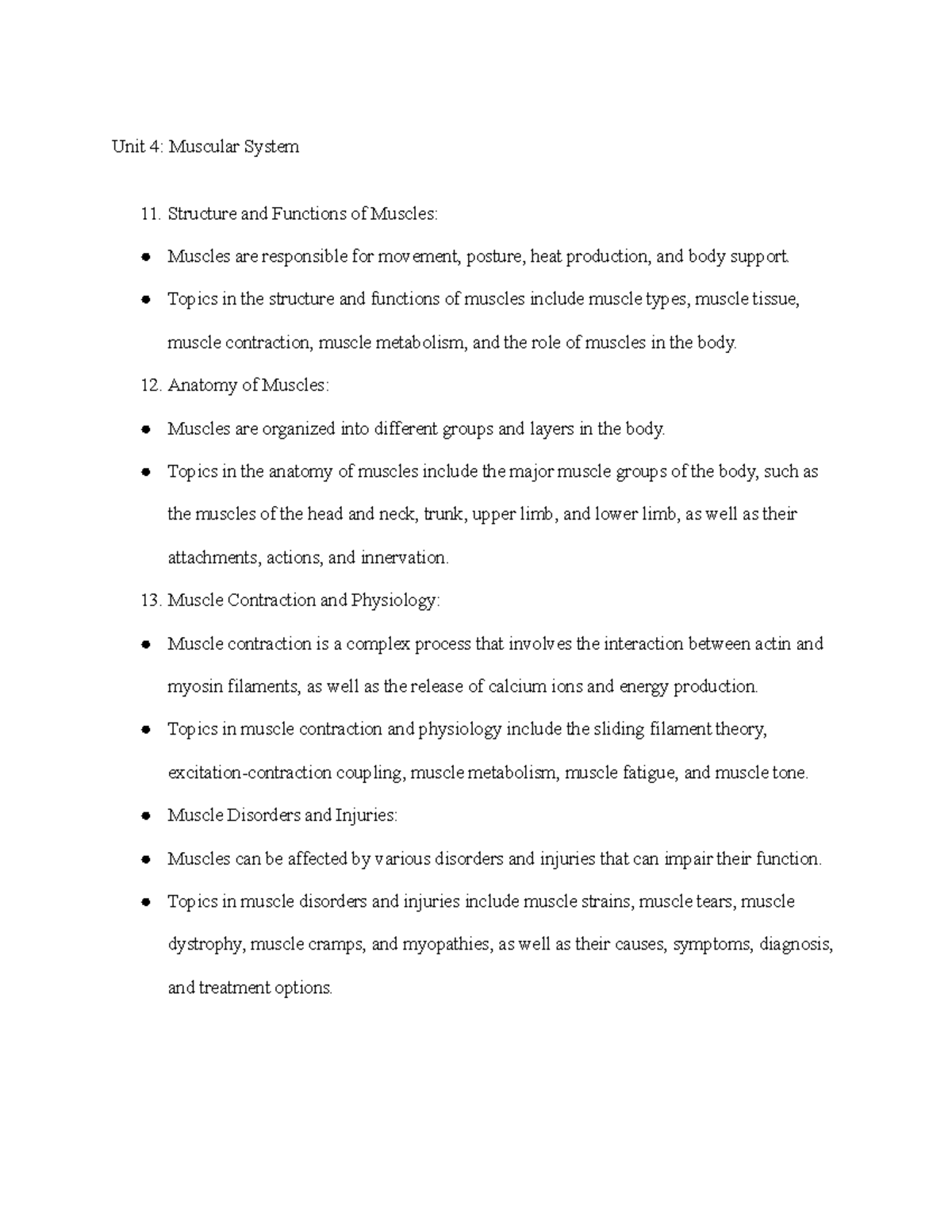 Unit 4 Muscular System - lecture notes - Unit 4: Muscular System ...