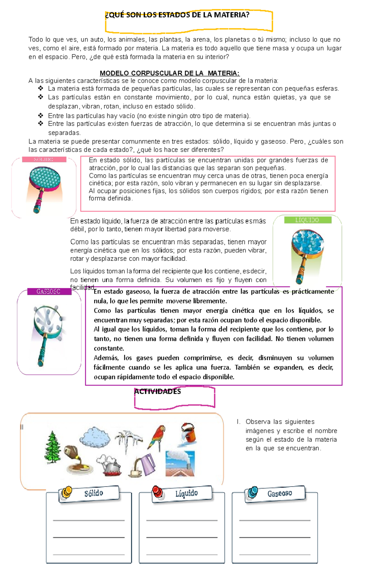 GUIA DE Aprendizaje Ciencia 1 Septimo 3 Periodo - ¿QUÉ SON LOS ESTADOS ...