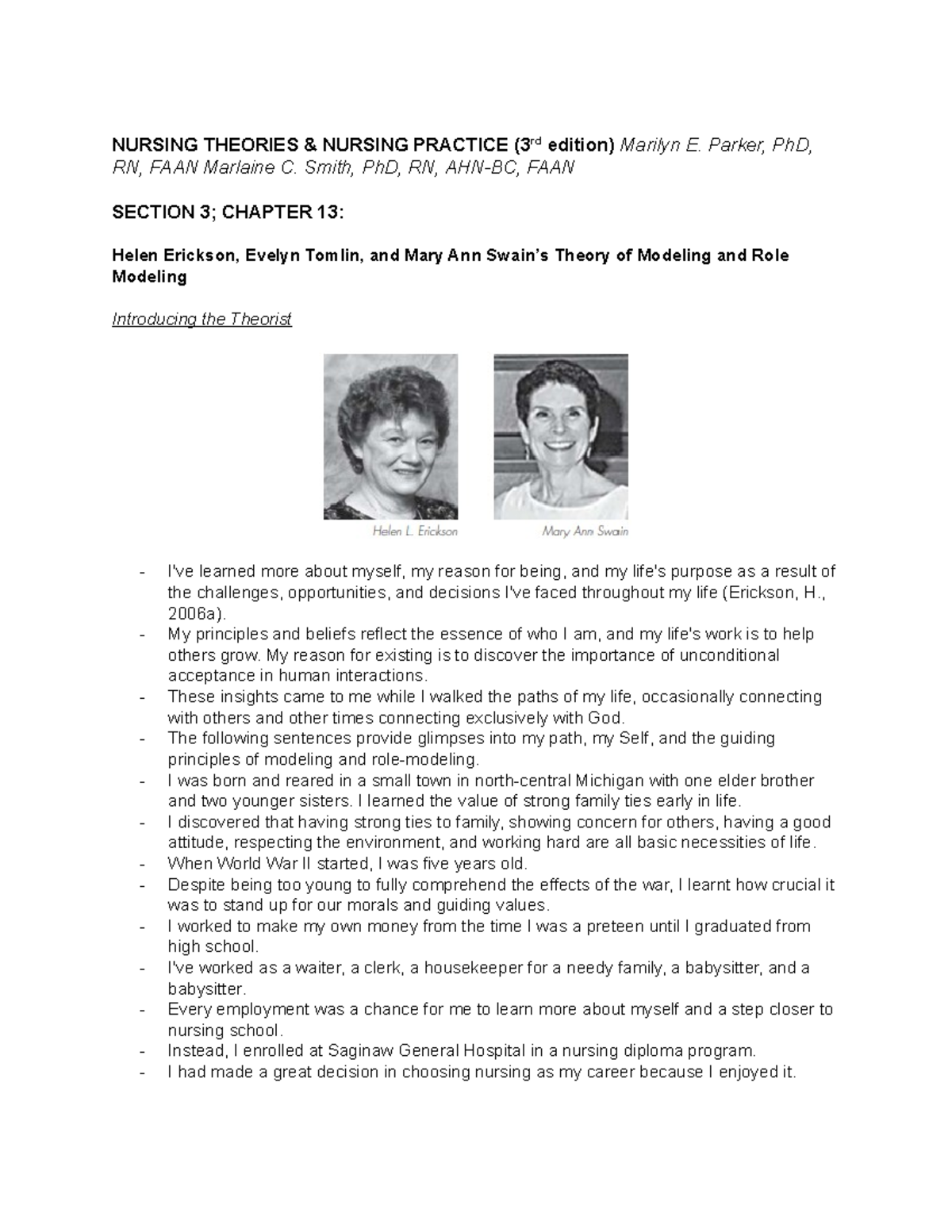 Erickson, Tomlin, Swain - NURSING THEORIES & NURSING PRACTICE (3rd ...