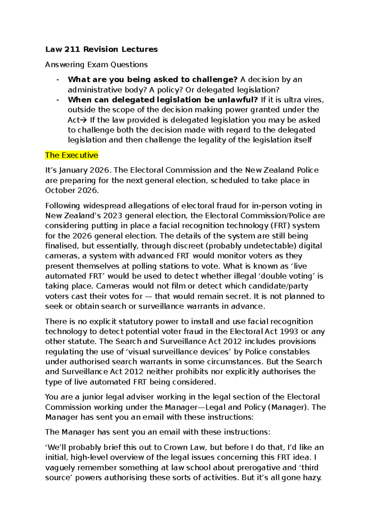 Law 211 Revision Lectures - Law 211 Revision Lectures Answering Exam ...