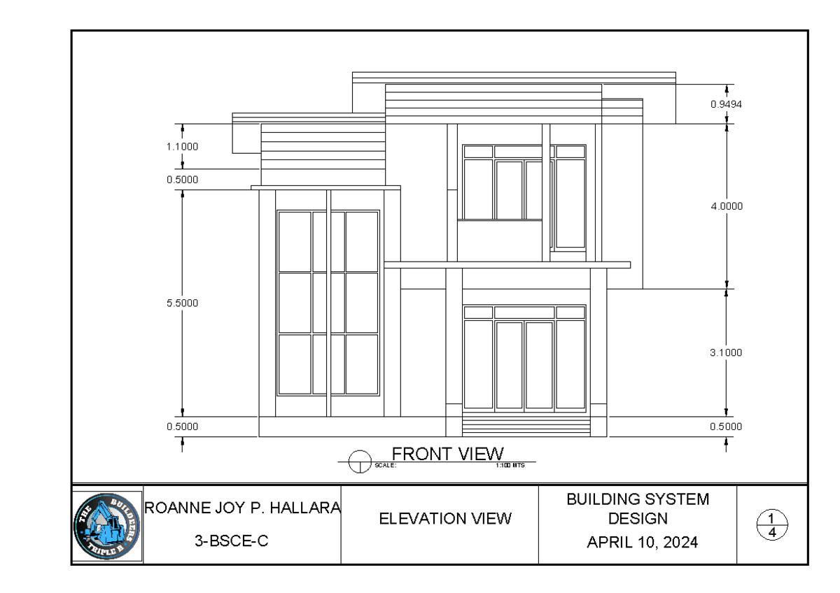 Elevation Views - 0 5. 0 3 4. 0. 0. 3-BSCE-C ELEVATION VIEW BUILDING ...