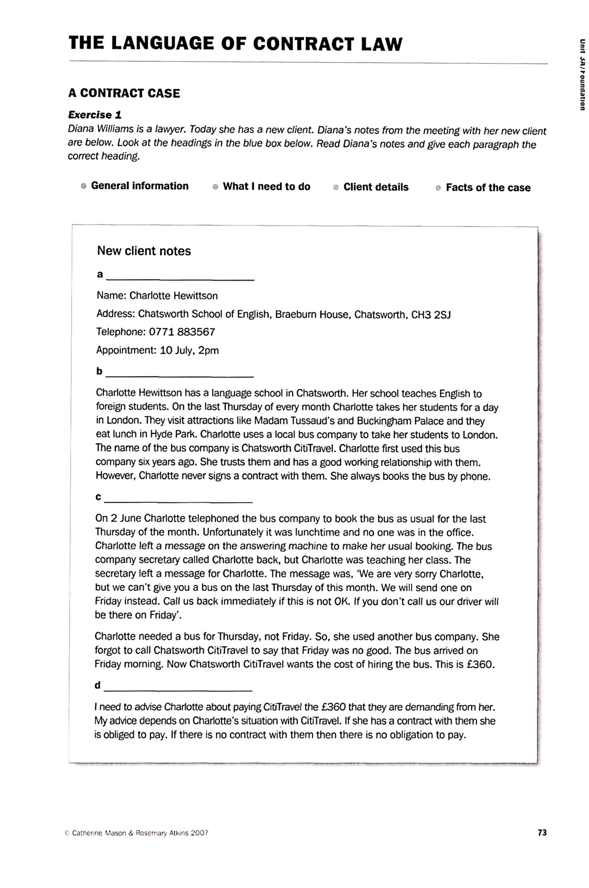 73-91 Lawyers English Language Courseboo - THE LANGUAGE OF CONTRACT LAW ...