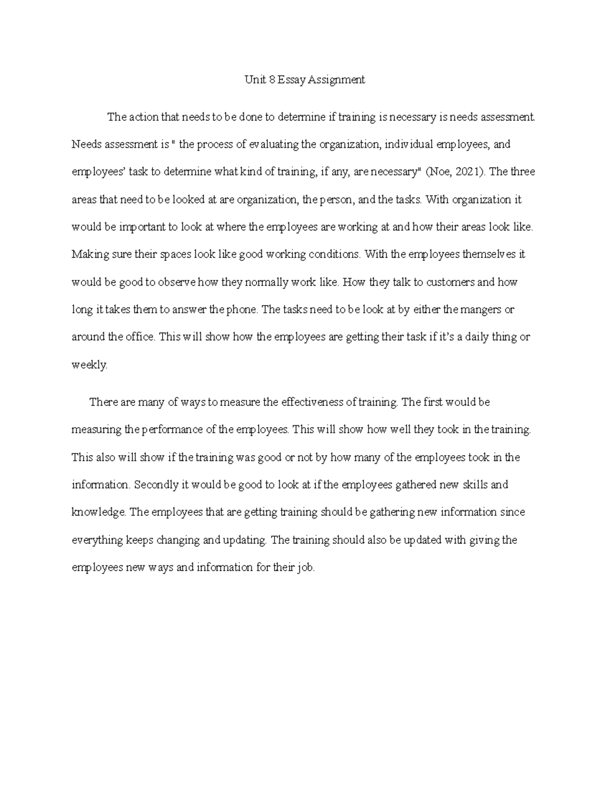 Unit 8 Essay Assignment Unit 8 Essay Assignment The Action That Needs
