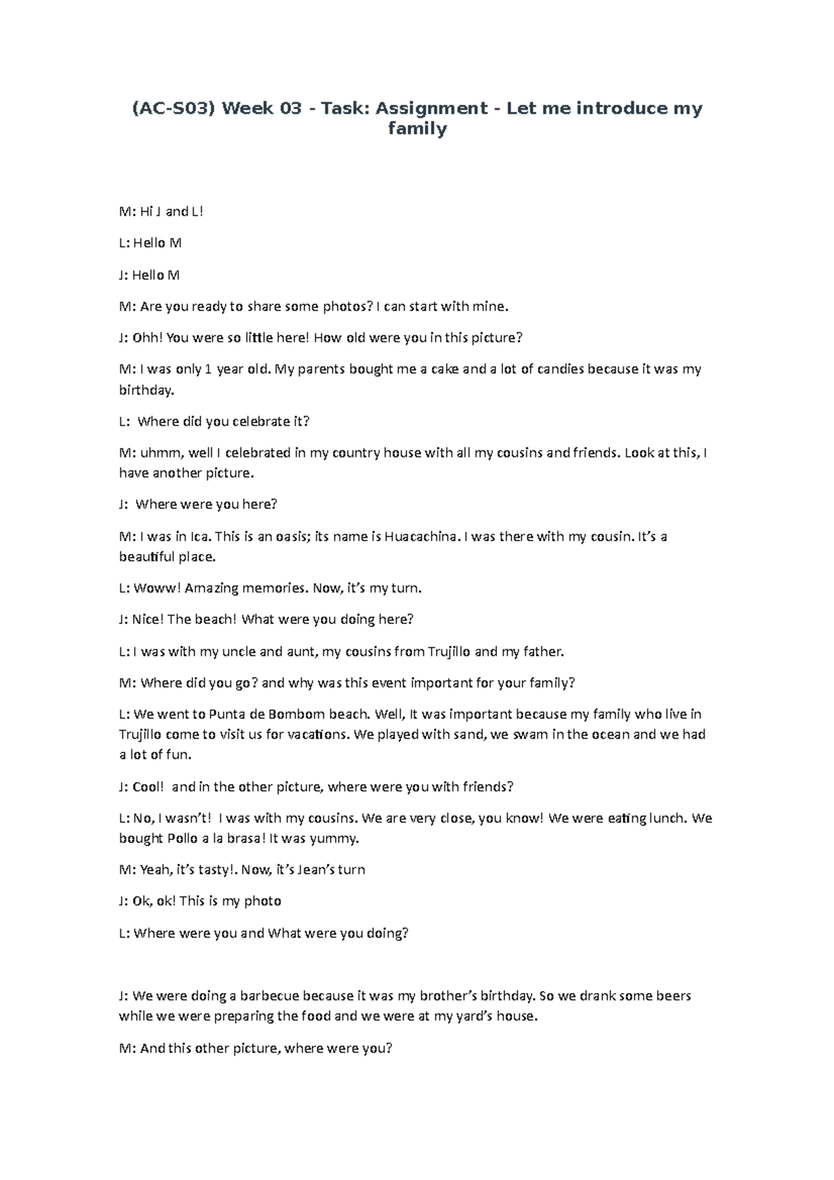 AC S03 Week 03 Task Assignment Let me introduce my family - (AC-S03) Week 03 - Task: Assignment ...