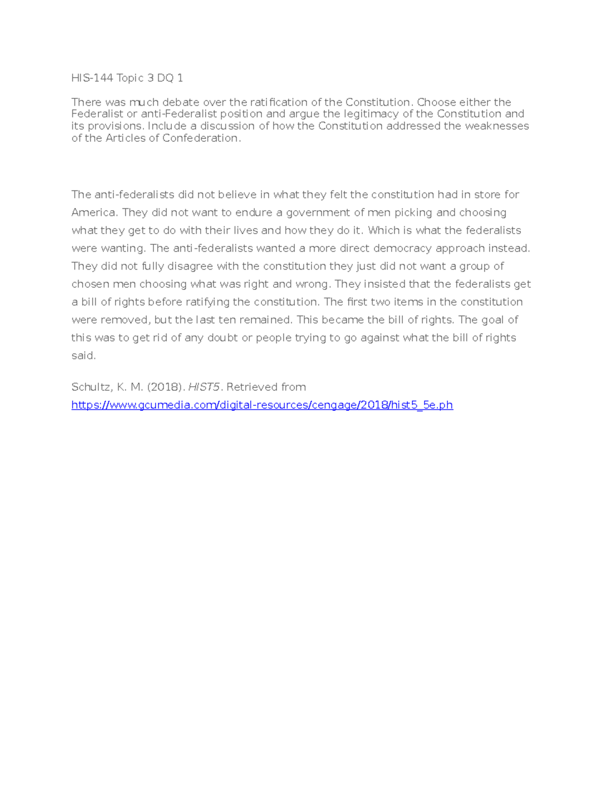 HIS-144 T3DQ1 - Discussion Questions for HIS-144 - HIS-144 Topic 3 DQ 1 ...