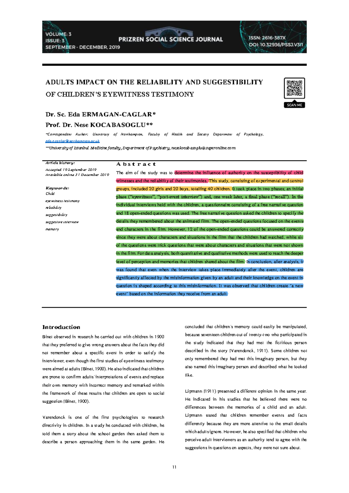 Adults Impact on Eyewitness Testimony - Studocu