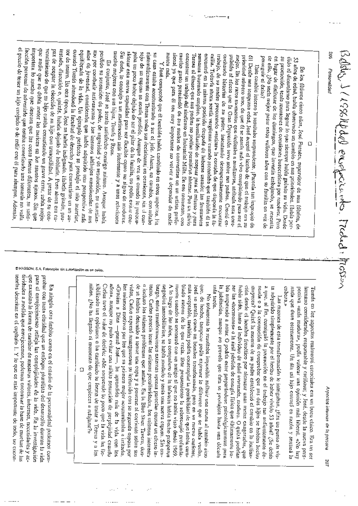 Personalidad - Lectura - Belsles, enuelocicaento Meded: messon 206 ...
