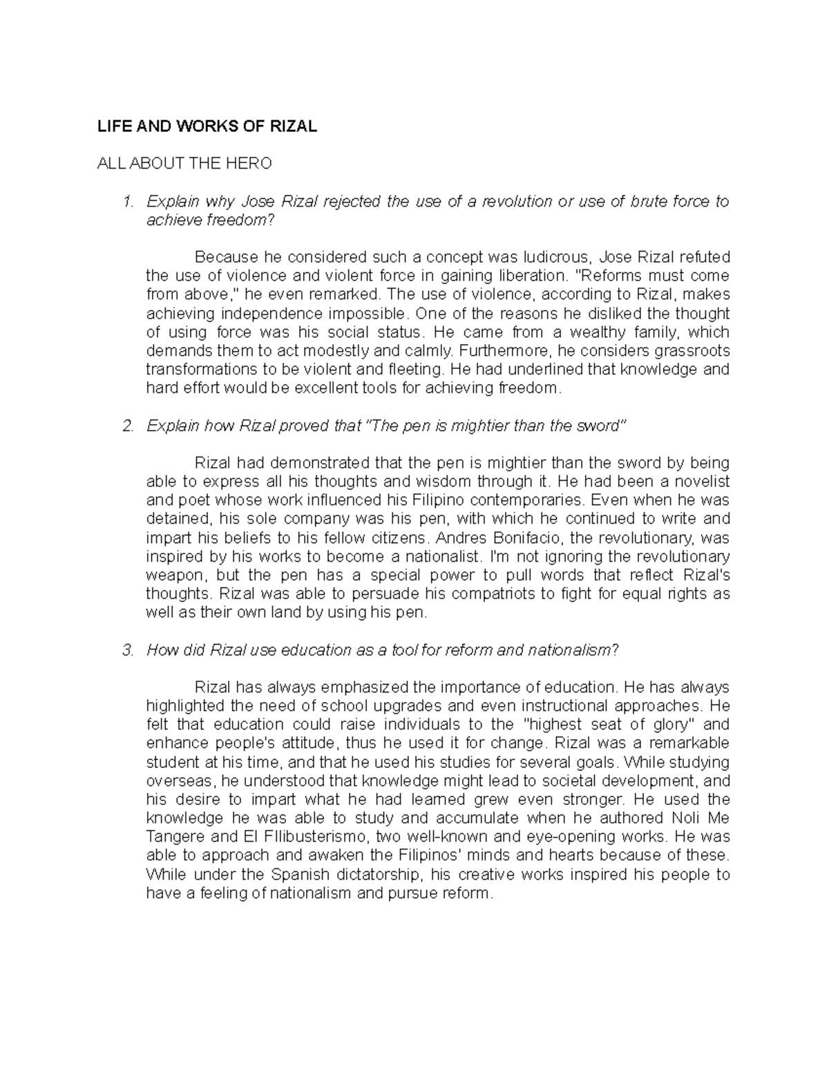 ALL About THE HERO - C - rizal - LIFE AND WORKS OF RIZAL ALL ABOUT THE ...