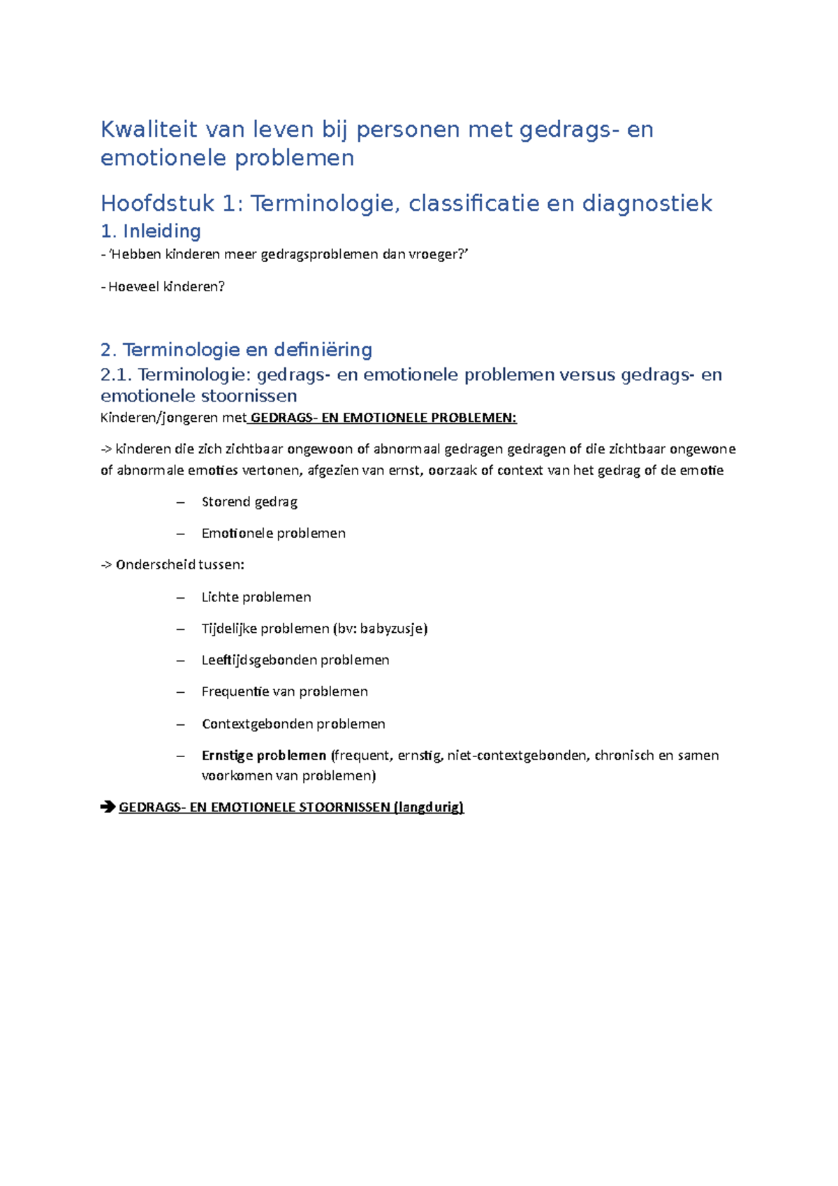Kvl bij mensen met gedrags- en emotionele problemen - Kwaliteit van leven bij personen met ...