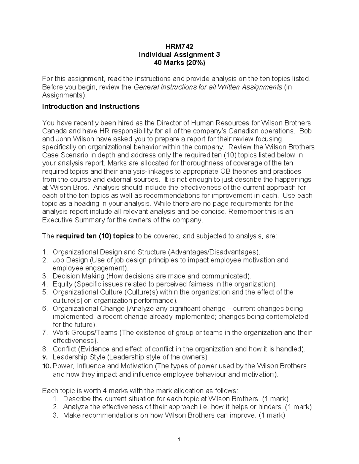 Individual assignment 03 instructions - HRM Individual Assignment 3 40 ...