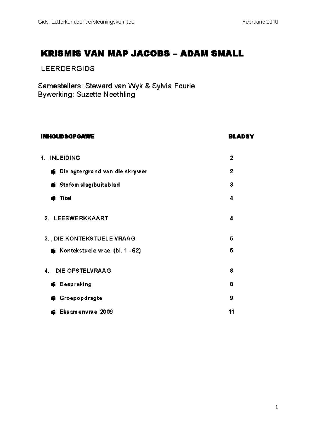 MAP Jacobs LOK 2010 Leerdergids - KRISMIS VAN MAP JACOBS – ADAM SMALL ...