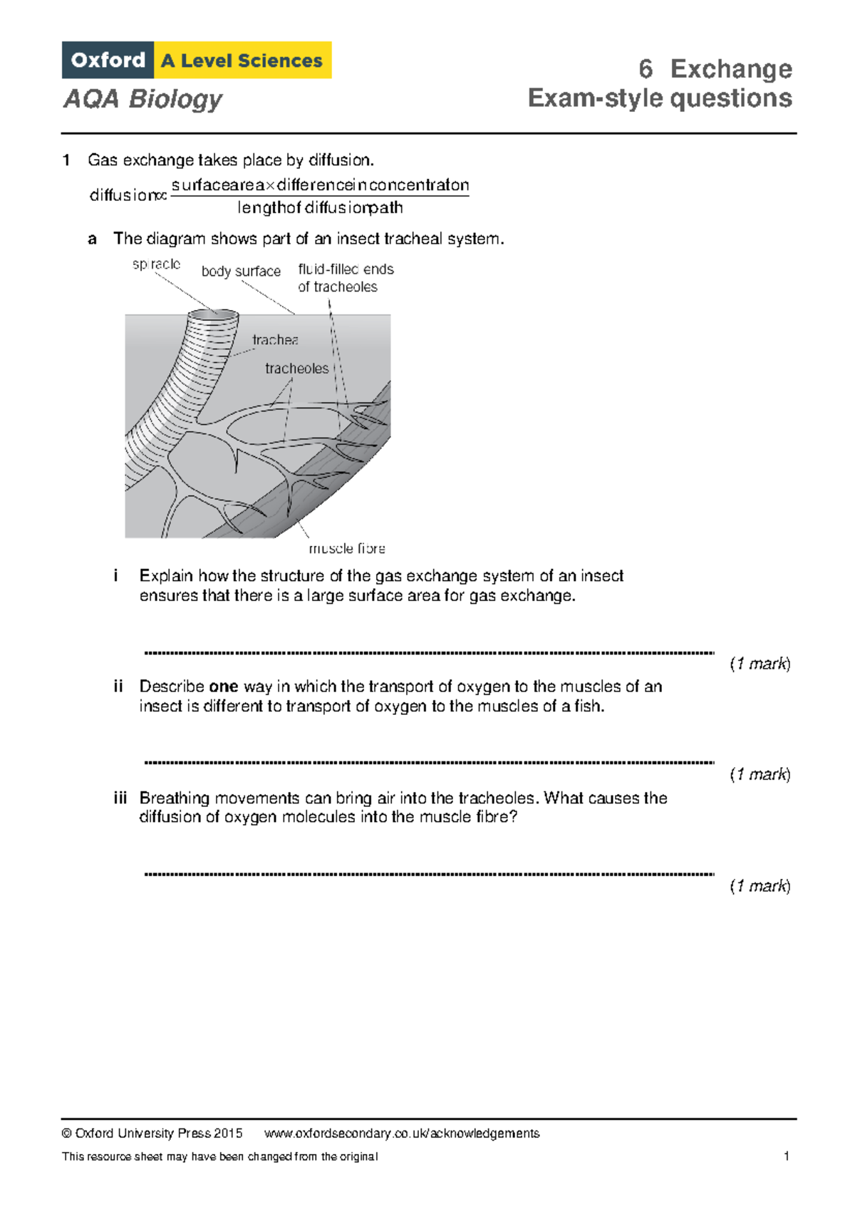 Topic 6 - AQA Biology Exam-style questions © Oxford University Press ...