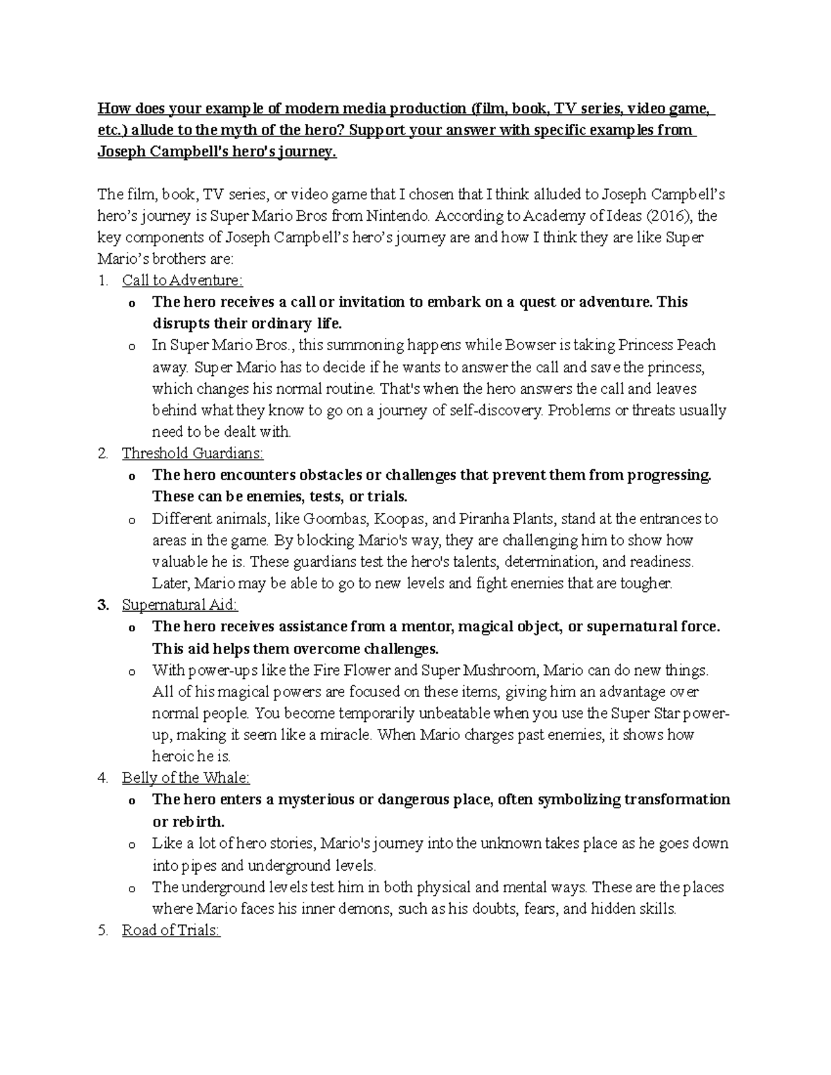 Discussion 6 myth - How does your example of modern media production ...