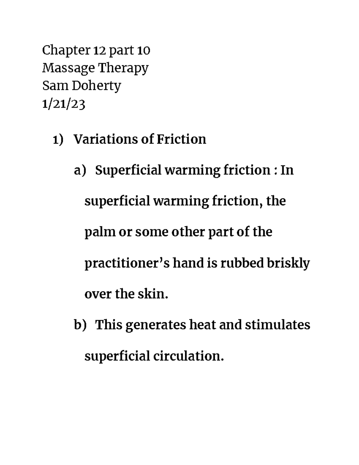 Chapter 12 part 10 - Notes - Chapter 12 part 10 Massage Therapy Sam ...