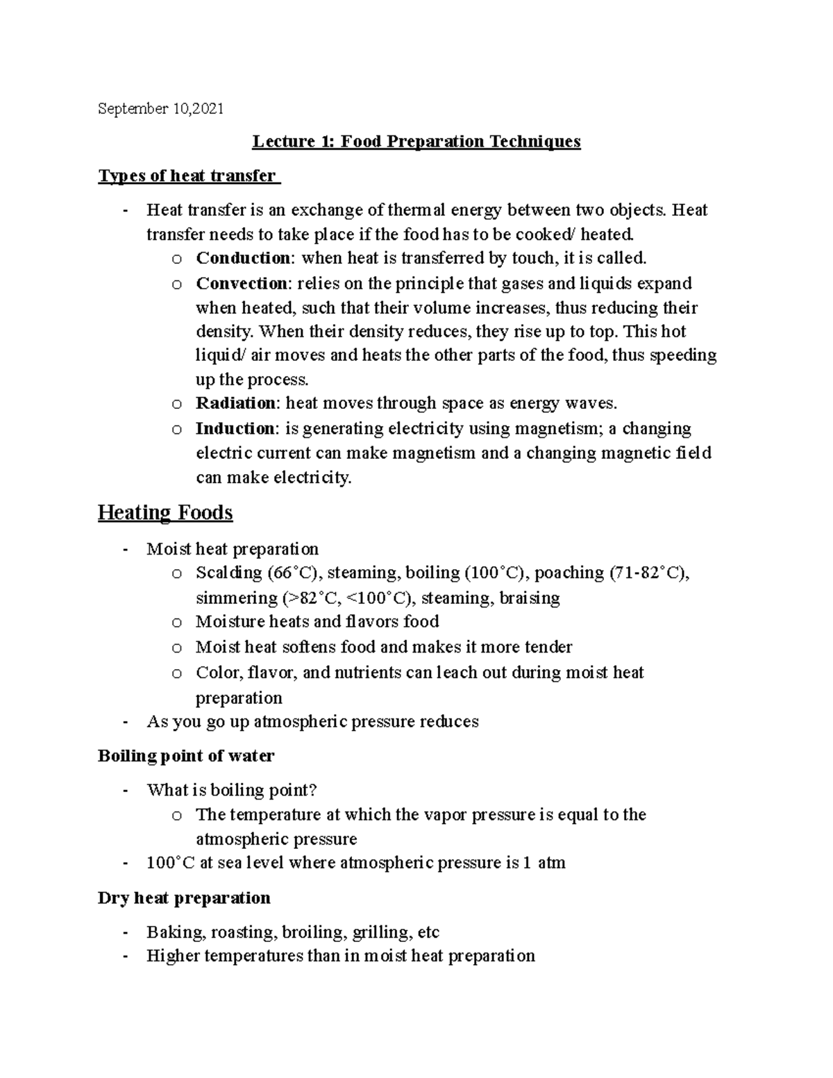 Lecture notes all the unites included - September 10, Lecture 1: Food ...