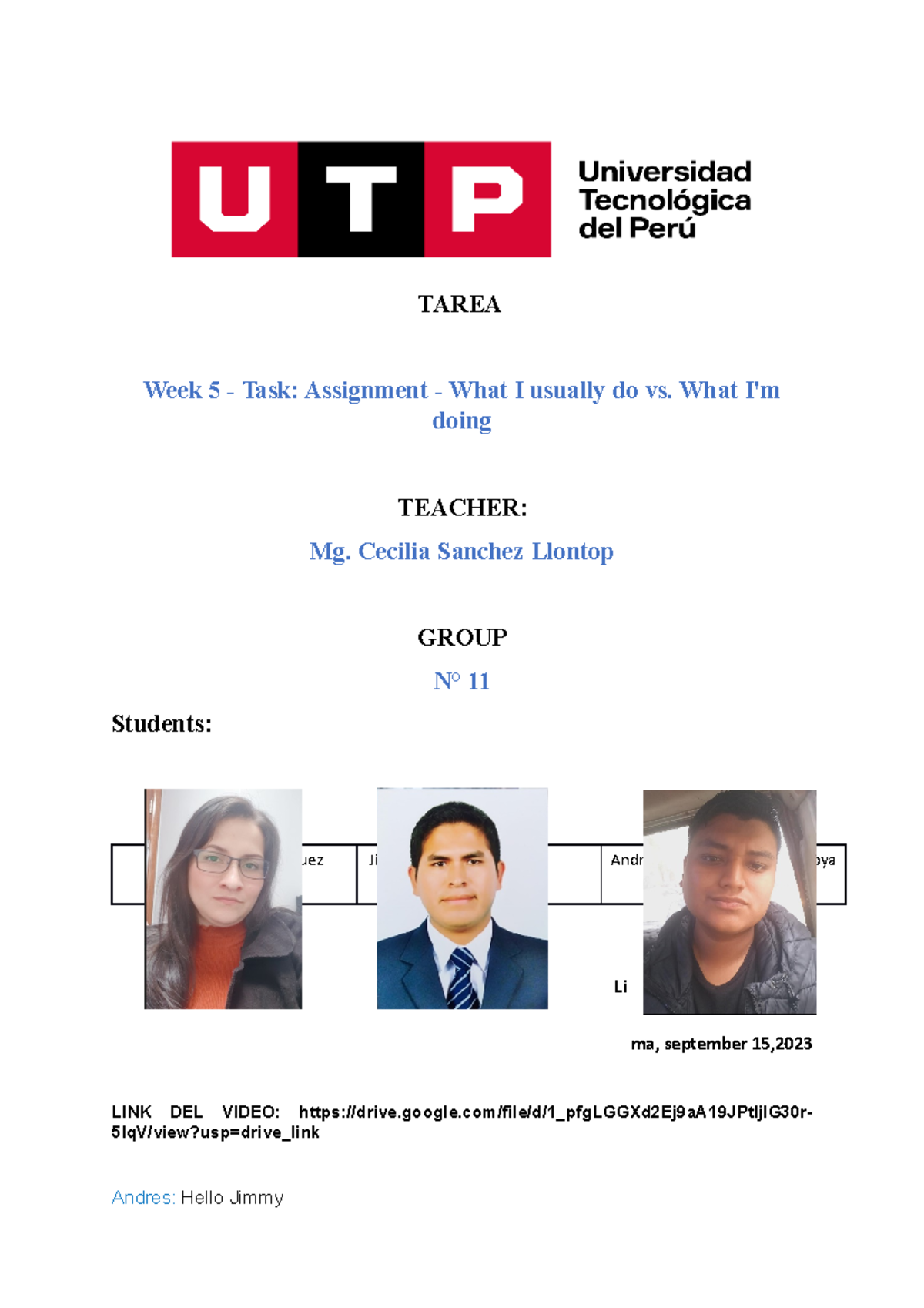 Week 5 - Task Assignment - What I usually do vs. What I'm doing-1 - TAREA Week 5 - Task ...