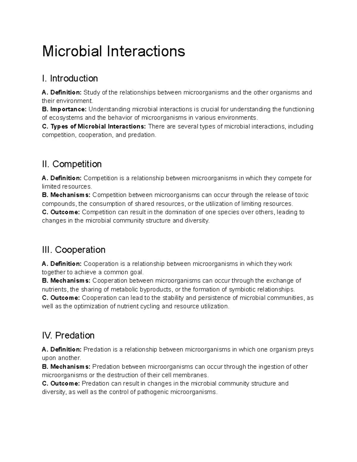 Microbiology (BIO-2010 ) Lecture 28 - Microbial Interactions - Microbial Interactions I. - Studocu