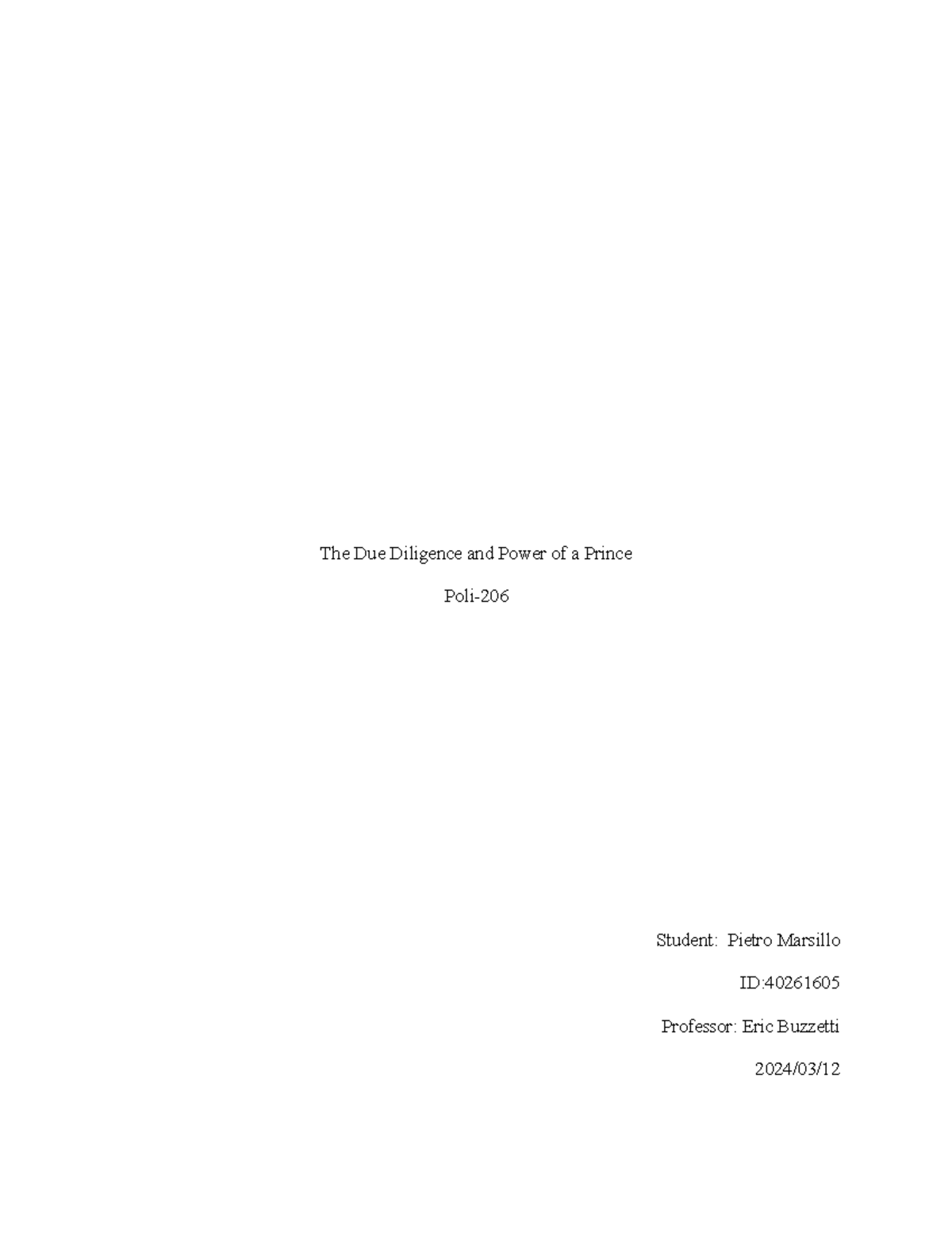 The Power of a Prince - The Due Diligence and Power of a Prince Poli ...